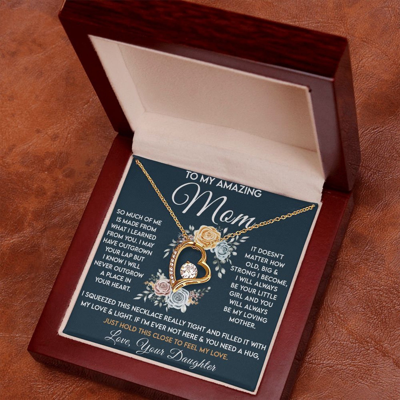 To My Amazing Mom I Love You Forever Love Necklace - Etsy