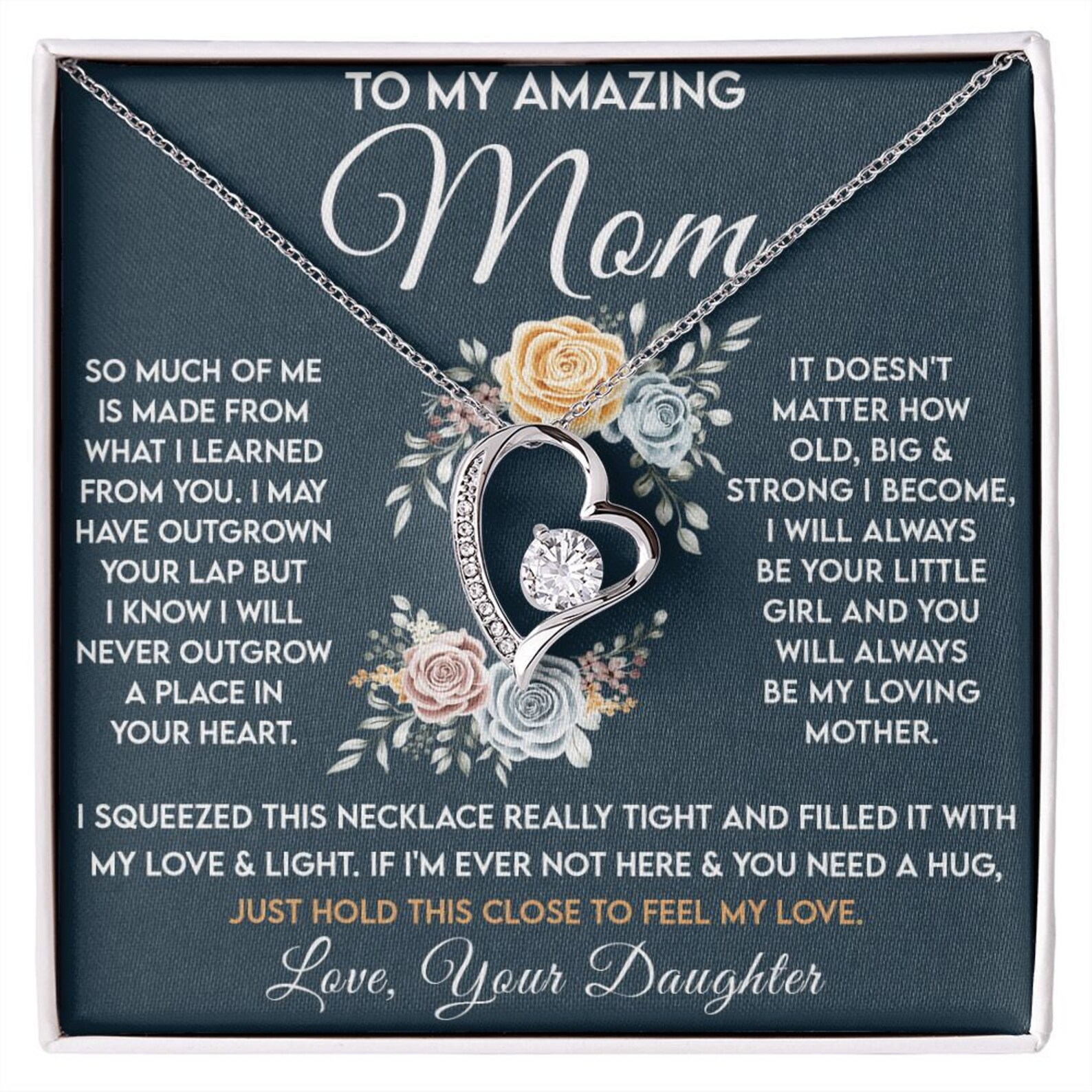 To My Amazing Mom I Love You Forever Love Necklace - Etsy
