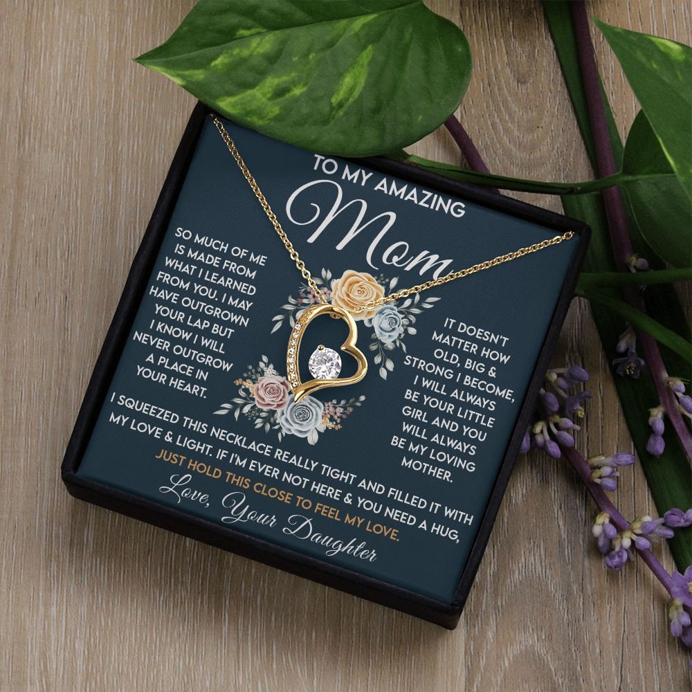 To My Amazing Mom I Love You Forever Love Necklace - Etsy