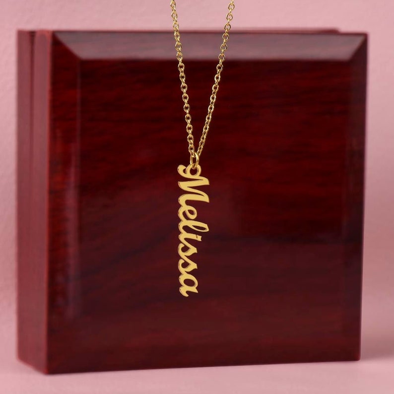 Vertical Name Necklace - Etsy