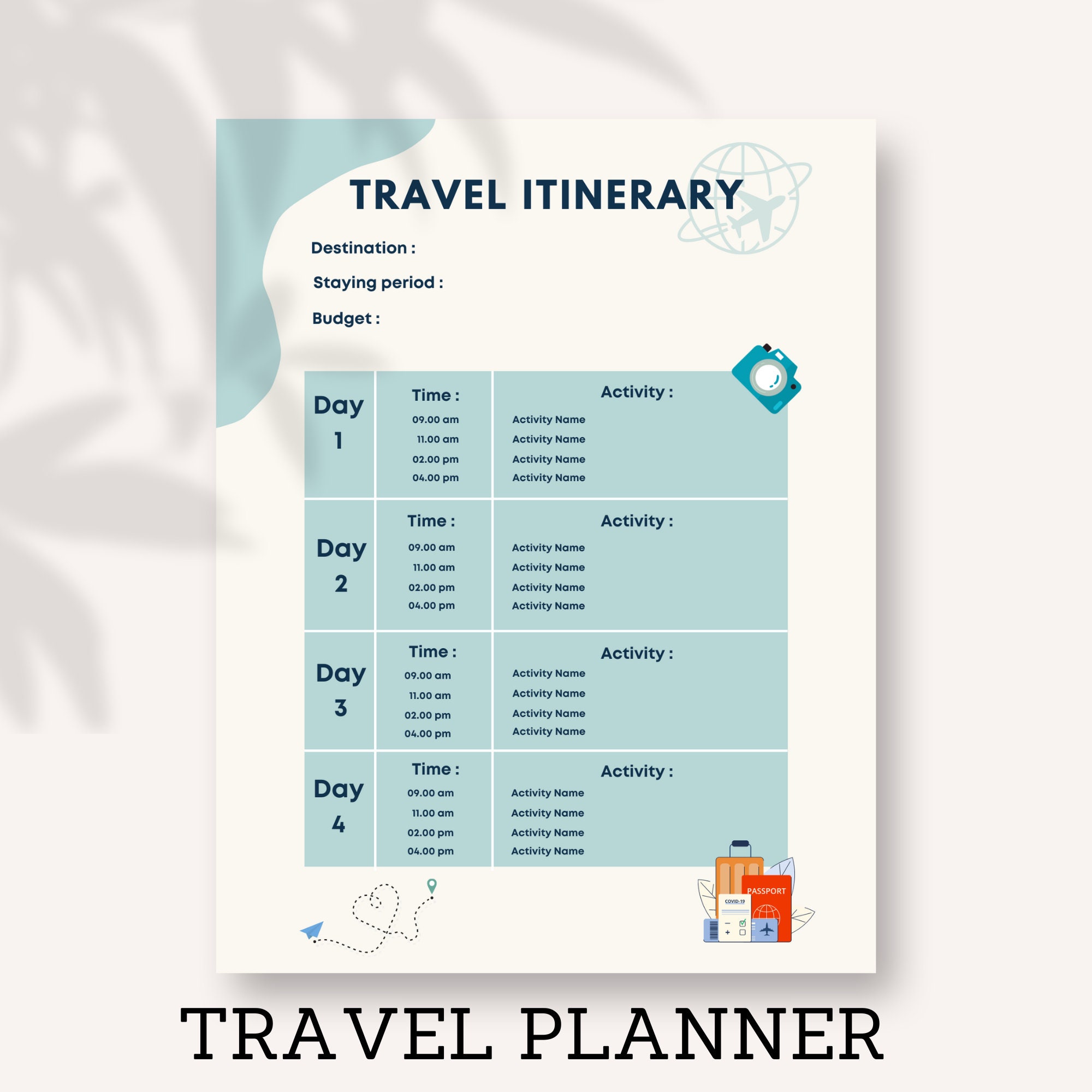 GOOGLE SHEETS TEMPLATE - Travel Google Sheet, Budget Spreadsheet ...