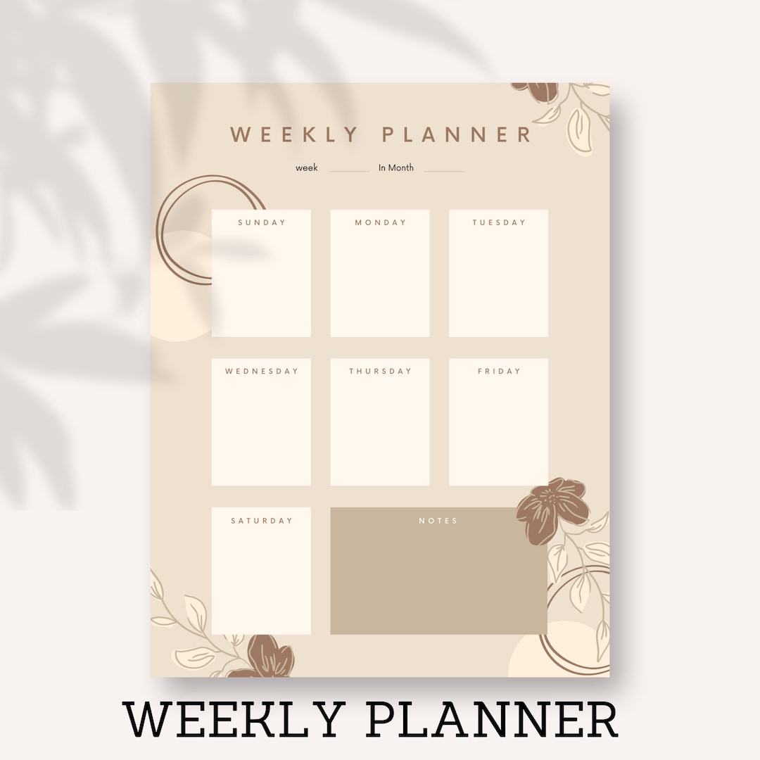 AESTHETIC WEEKLY PLANNER - Digital Weekly Planner, Printable Weekly ...