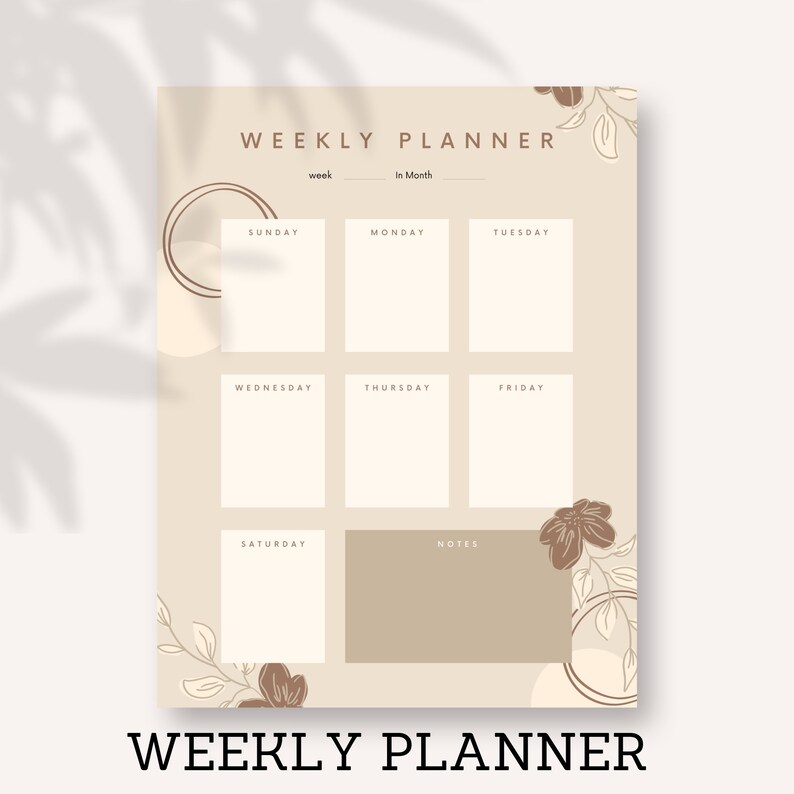 AESTHETIC WEEKLY PLANNER - Digital Weekly Planner, Printable Weekly ...