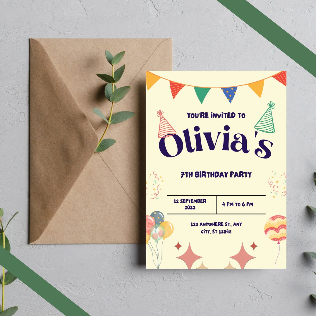 PASTEL BIRTHDAY INVITATION - Digital Birthday Invitation, Birthday ...