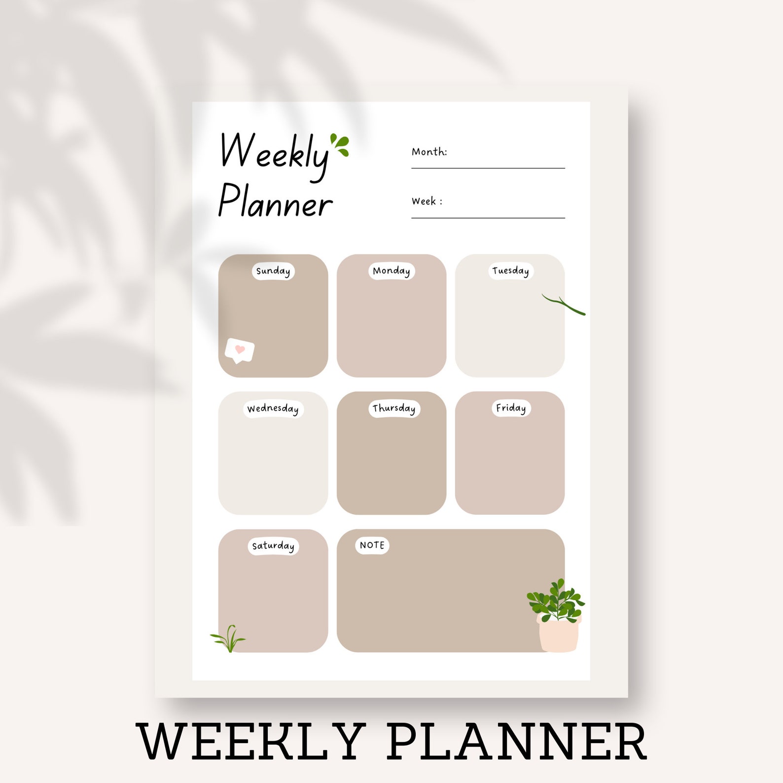 CUTE PLANNER PRINTABLE - Cute Weekly Planner, Notability Planner, to Do ...