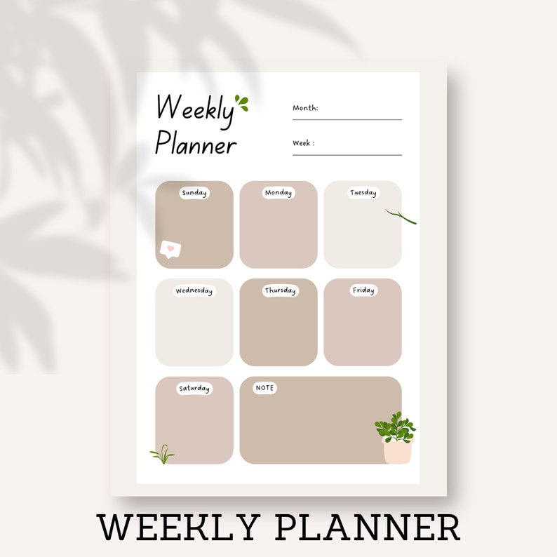 CUTE PLANNER PRINTABLE - Cute Weekly Planner, Notability Planner, to Do ...