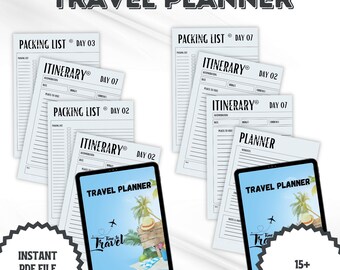 7 Day Travel Itinerary Template, Printable Travel Planner, Trip ...