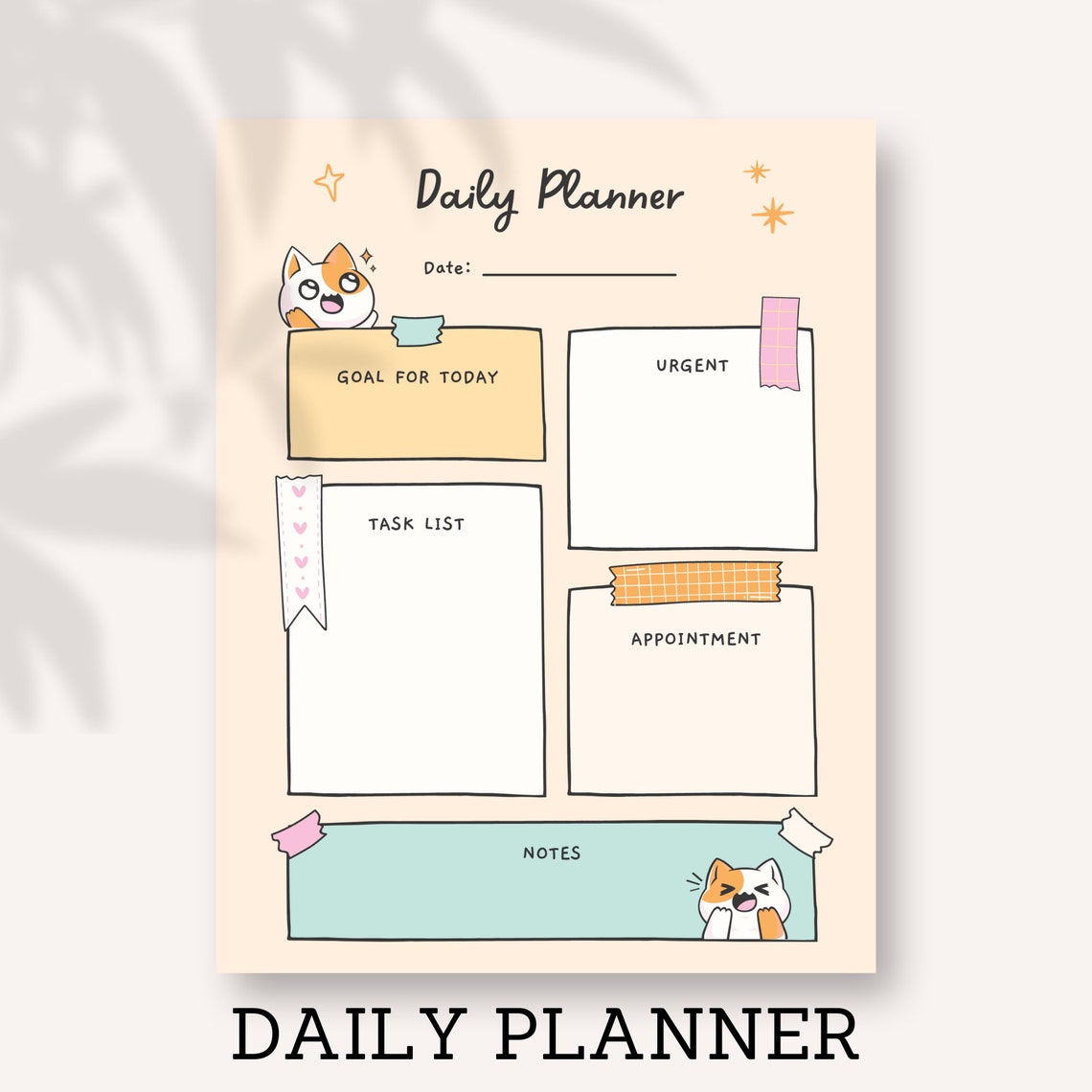 CUTE PLANNER PRINTABLE - Cute Daily Planner, Notability Planner, Daily ...