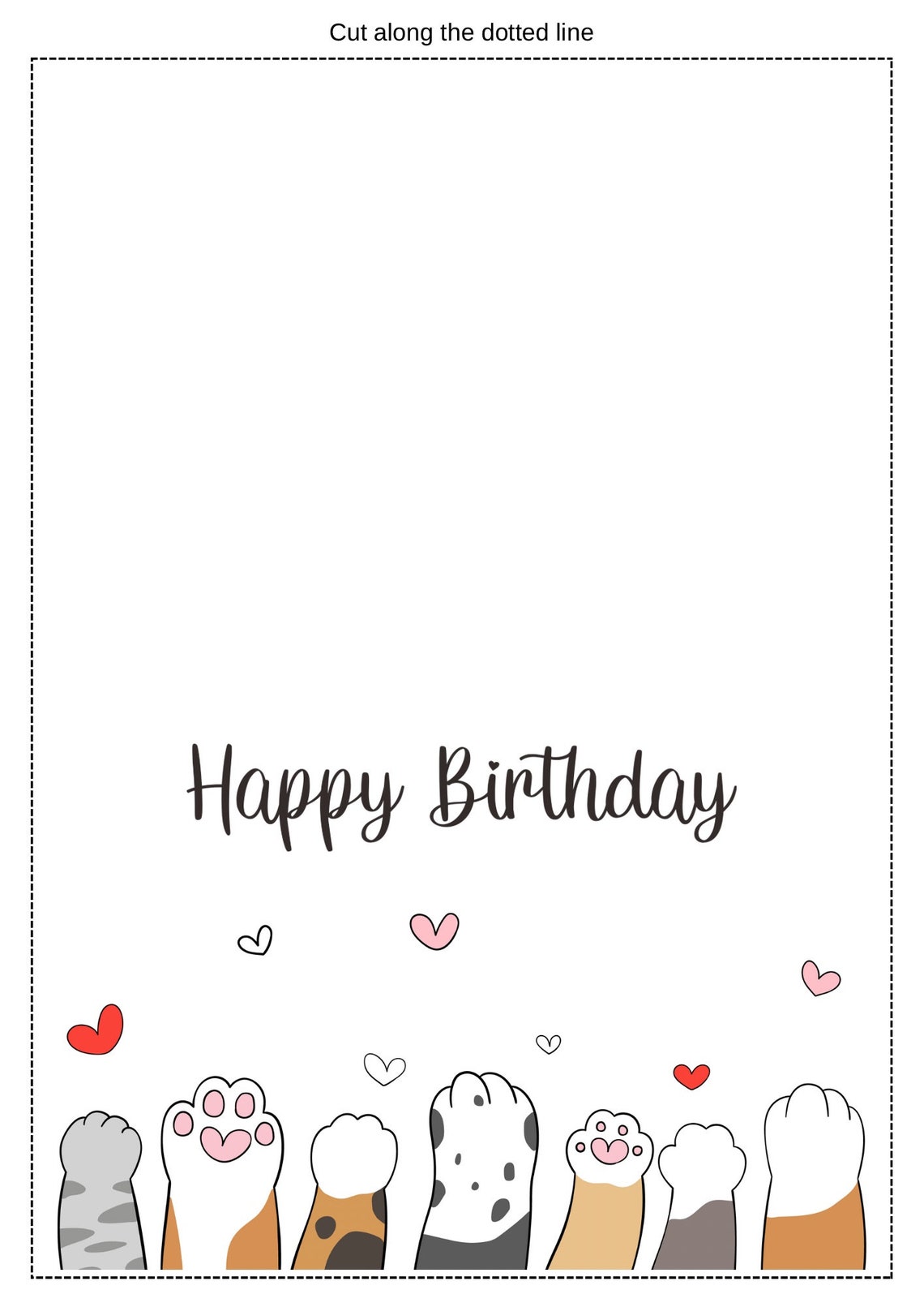 Cat Printable Birthday Card | Cat Birthday Card | Pet Card | PDF | JPG ...