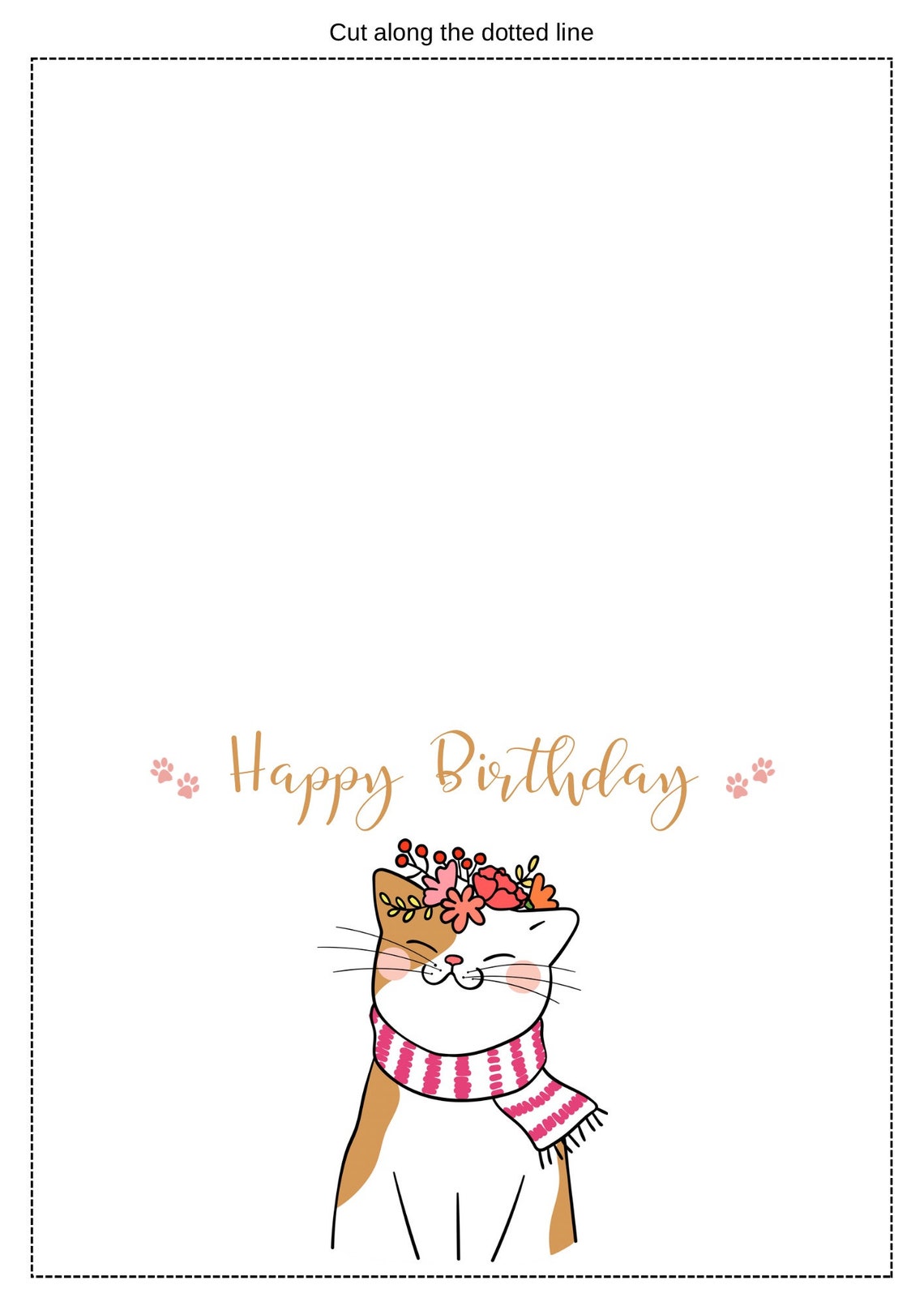 Happy Birthday Cat Card Printable Cat Card Pet Card PDF JPG - Etsy