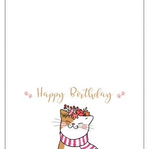 Happy Birthday Cat Card | Printable Cat Card | Pet Card | PDF | JPG - Etsy