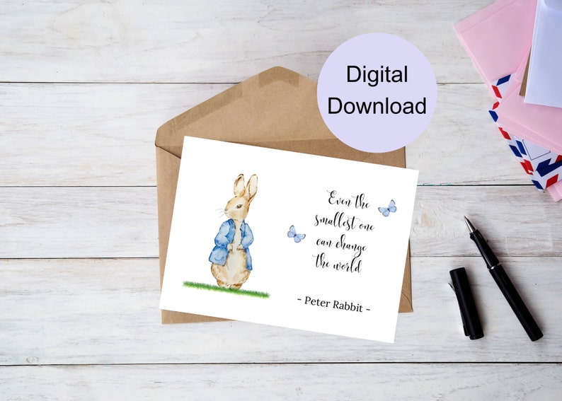 Peter Rabbit Birthday Card Printable Greeting Card DIY Card Digital ...