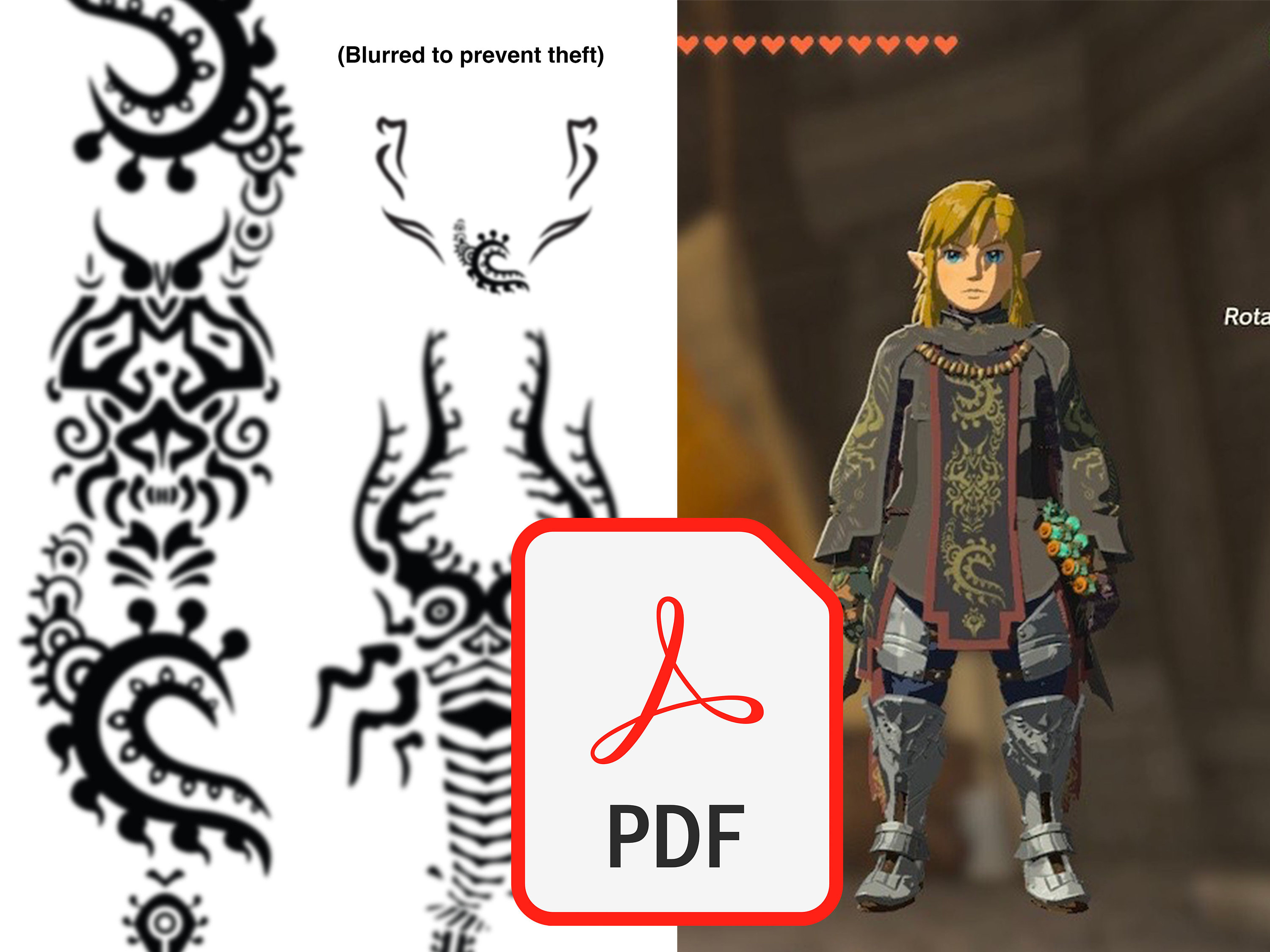 Zelda - Tears of the Kingdom: Tunic of the Depths - Chest - Decals - Etsy