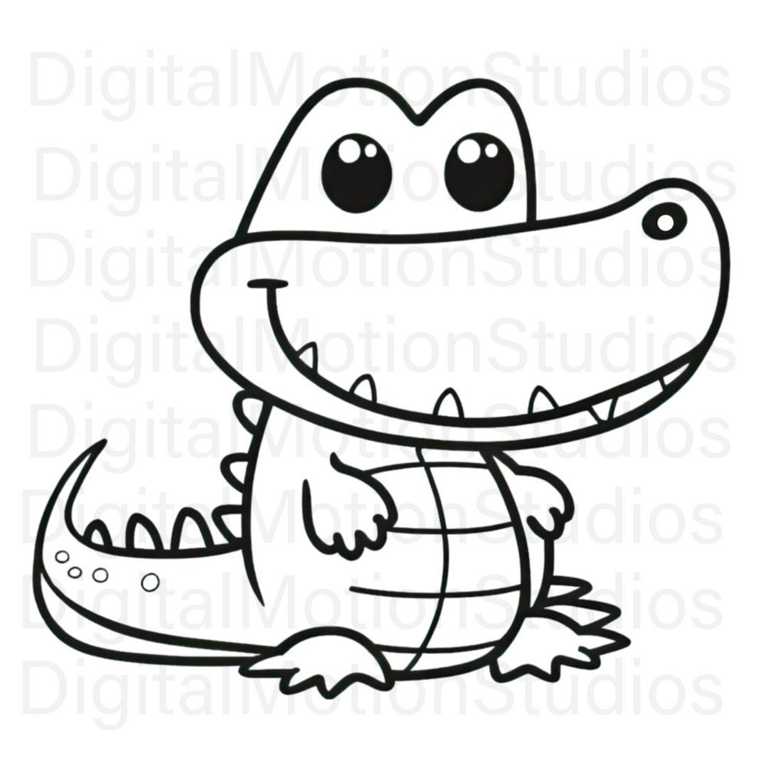 Cute Baby Alligator Clip Art Instant Digital Download JPG PNG SVG. Cut ...