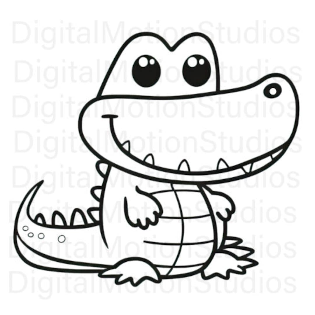 Cute Baby Alligator Clip Art Instant Digital Download JPG PNG SVG. Cut ...