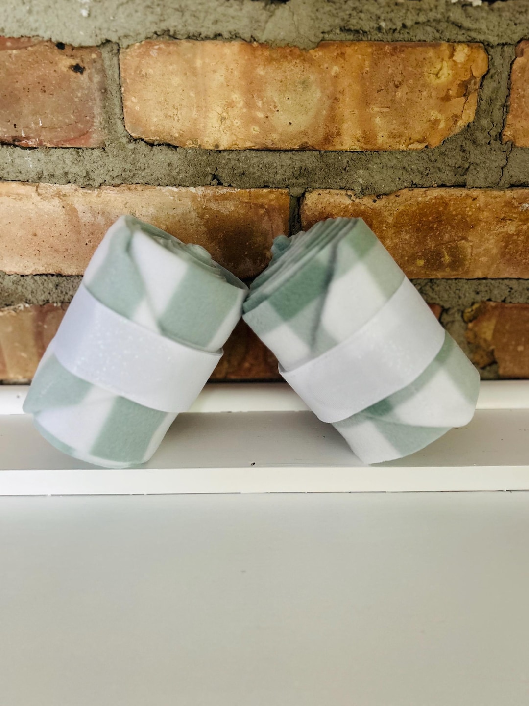 Sage and Sparkle White Checkered Lamb Leg Wraps - Etsy