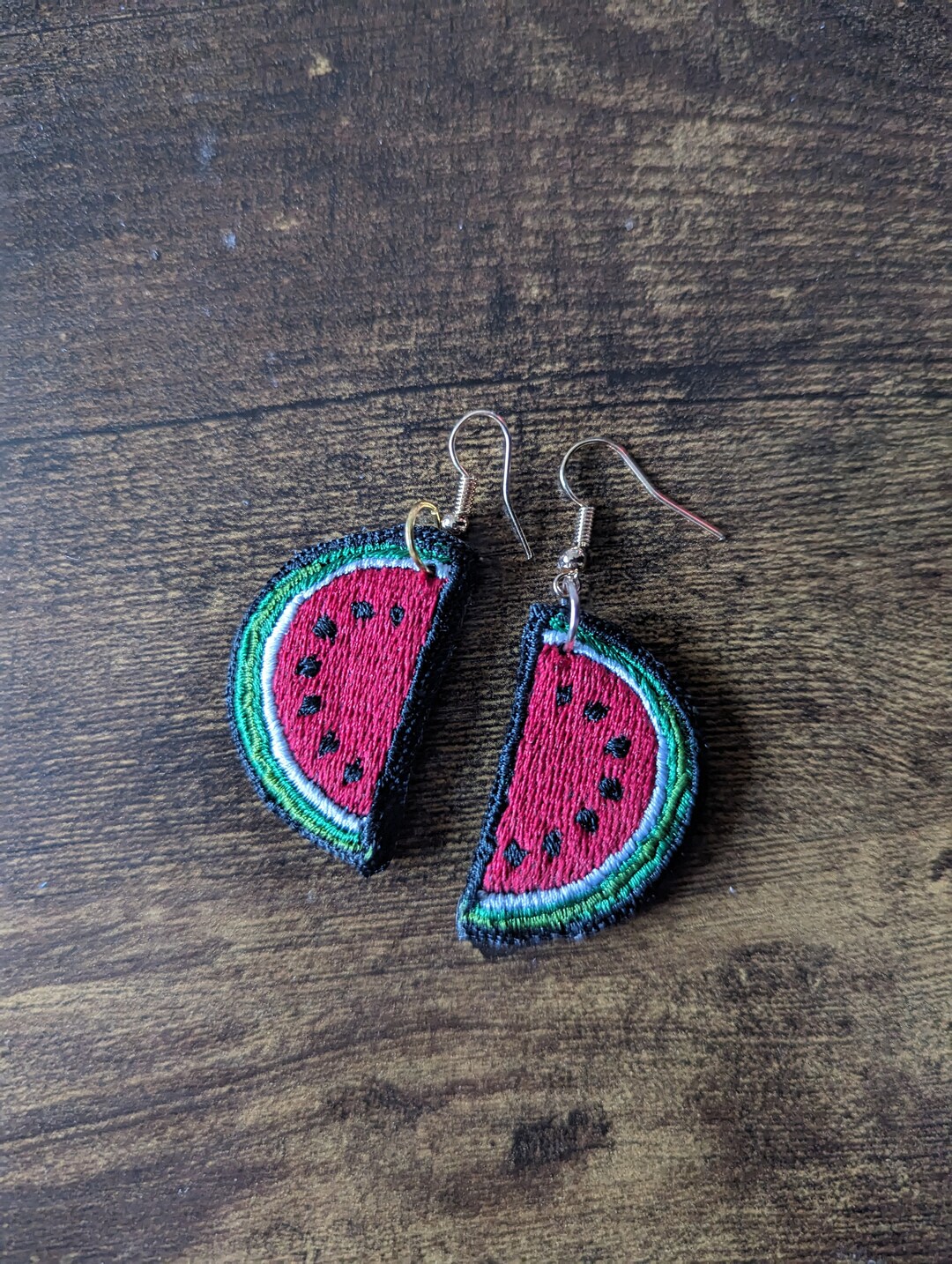 Embroidered Watermelon Earrings Palestine - Etsy