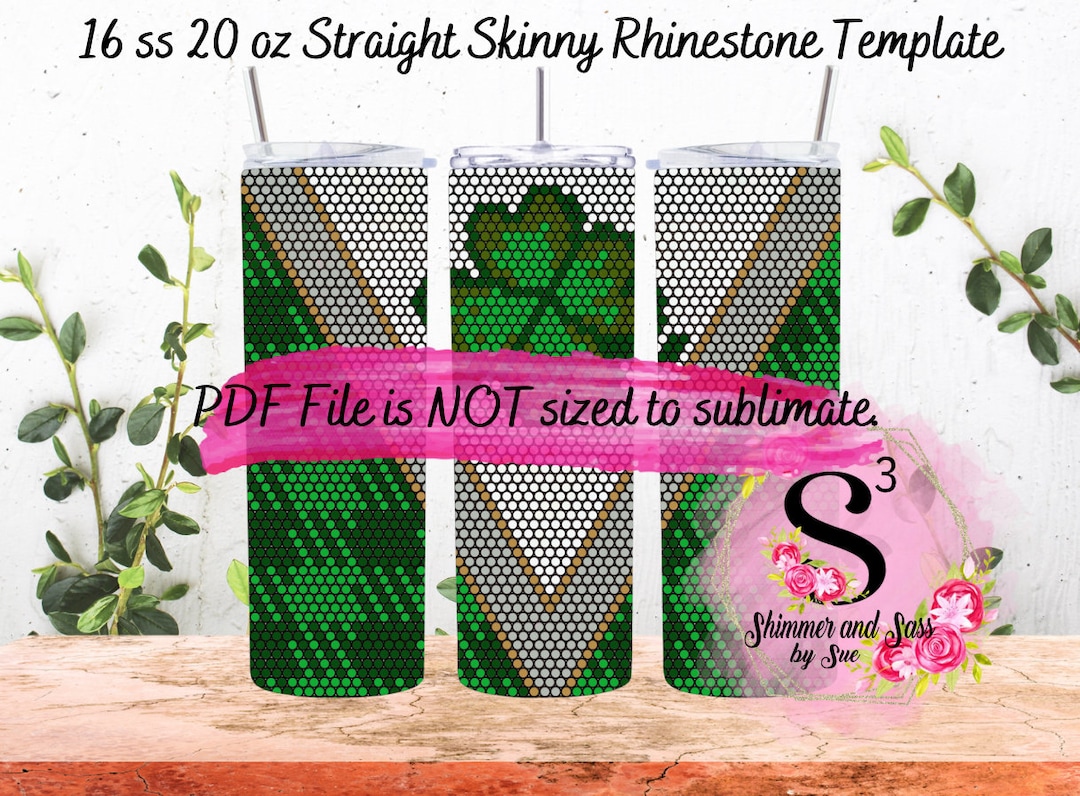 16 Ss 20 Oz. Shamrock Plaid V-split Rhinestone Tumbler Template ...