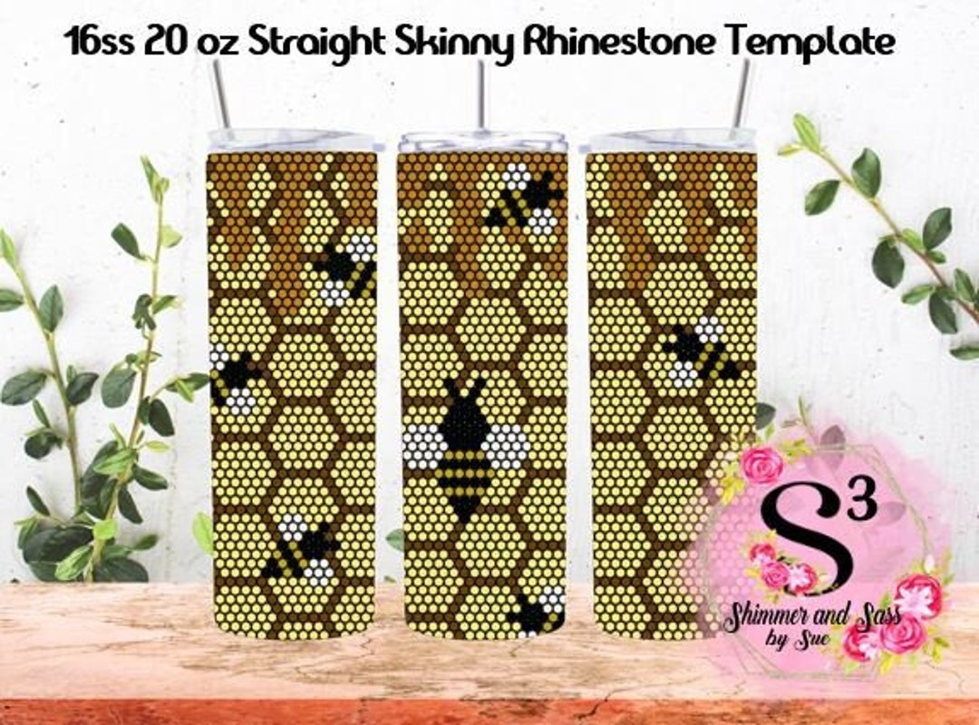 16 Ss 20 Oz. Honey Bees Rhinestone Tumbler Template Honeycomb Method - Etsy
