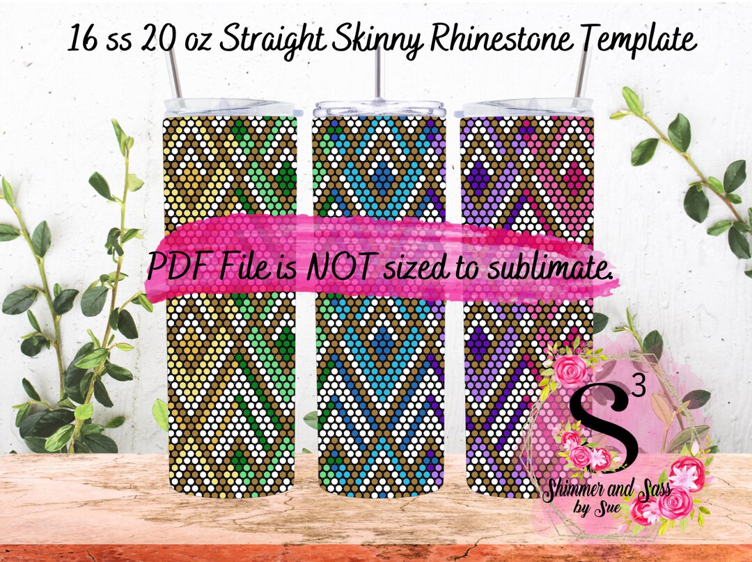 16 Ss 20 Oz. Rainbow Diamonds Rhinestone Tumbler Template - Honeycomb ...