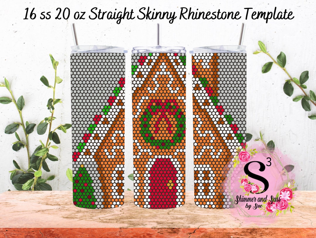 16 Ss 20 Oz. Gingerbread House Rhinestone Tumbler Template Honeycomb ...
