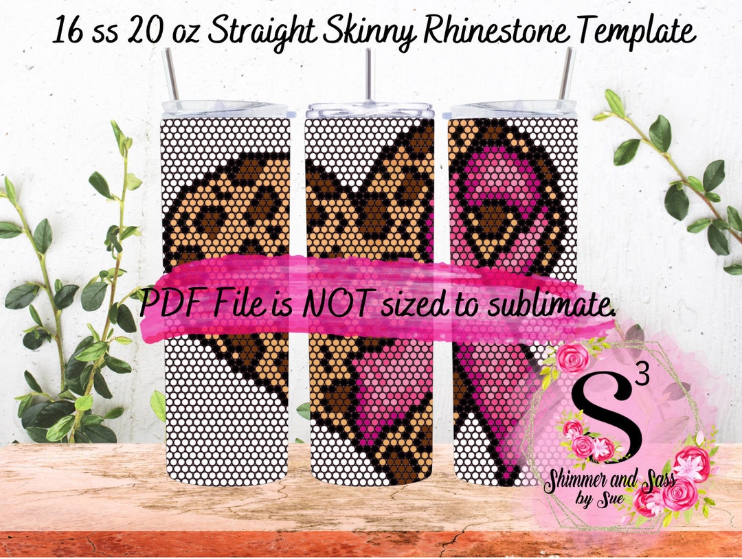 16 Ss 20 Oz. Leopard Heart - Breast Cancer Ribbon Rhinestone Tumbler ...