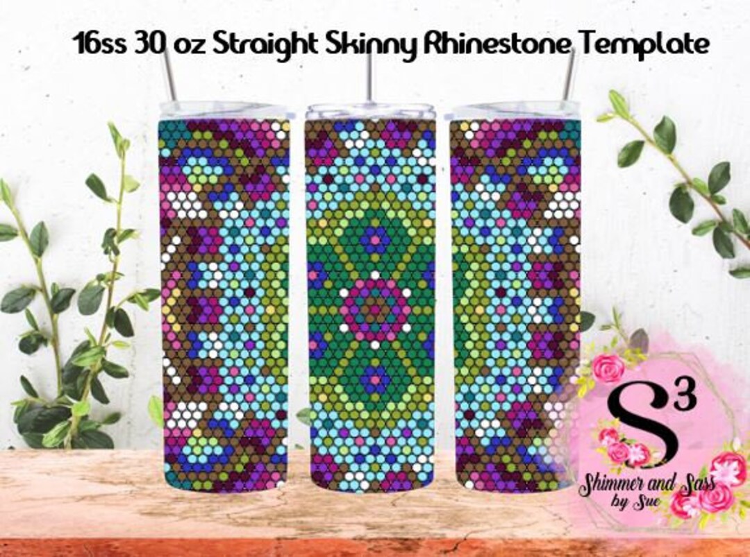 16 Ss 30 Oz. Kaleidoscope Rhinestone Tumbler Template Honeycomb Method ...