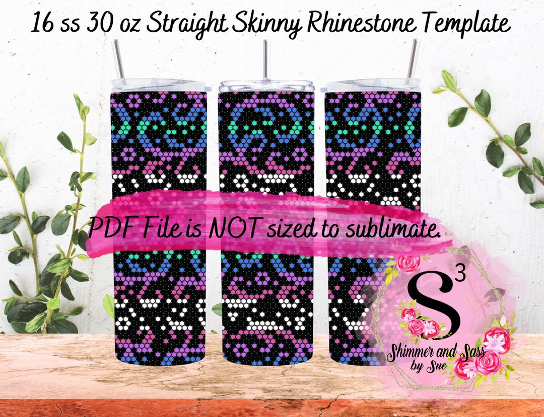16 Ss 30 Oz. Flourish Rhinestone Tumbler Template - Honeycomb Method - Etsy