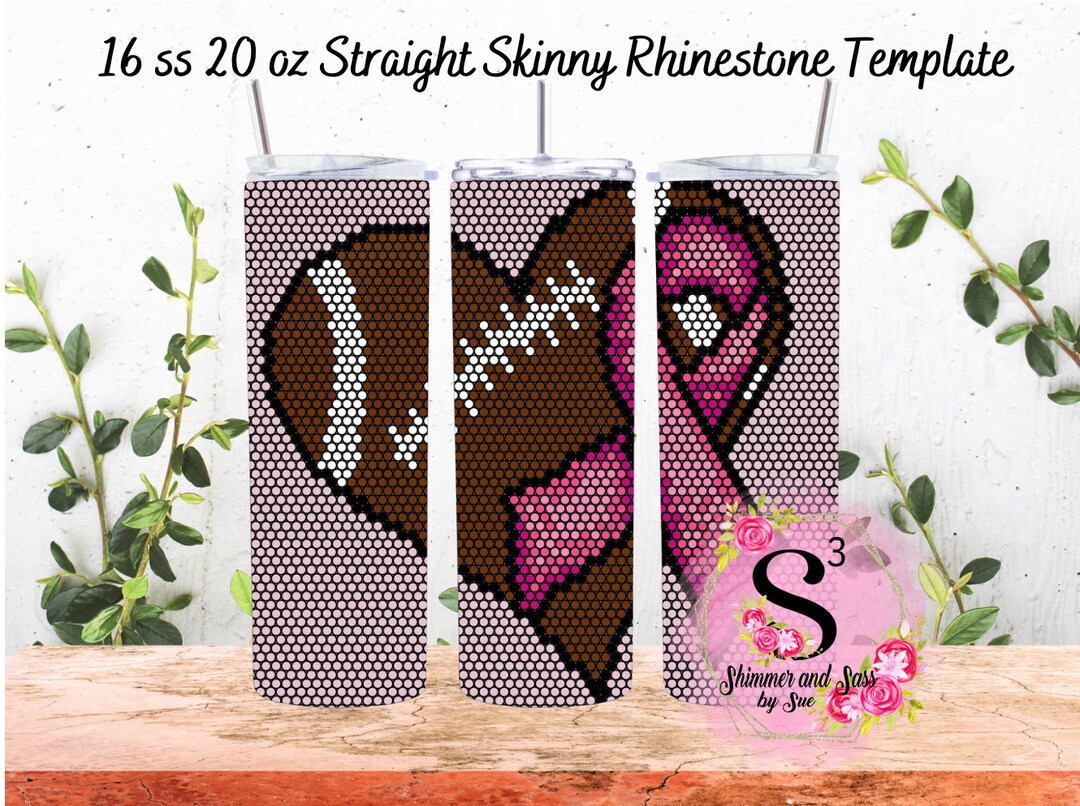 16 Ss 20 Oz. Football Heart Breast Cancer Ribbon Rhinestone - Etsy