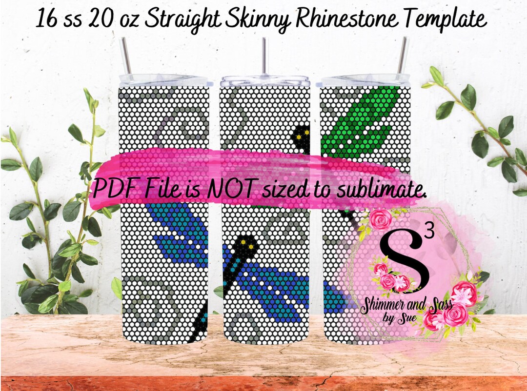 16 Ss 20 Oz. Dragonflies Rhinestone Tumbler Template - Honeycomb Method ...