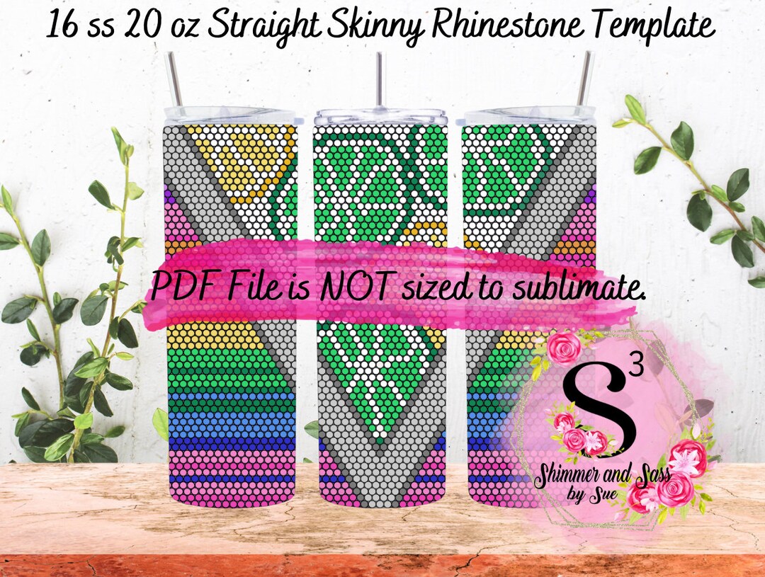 16 Ss 20 Oz. Serape V-split Rhinestone Tumbler Template - Honeycomb ...