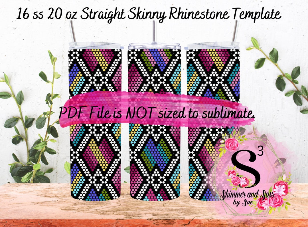 16 Ss 20 Oz. Diamond Duo Rhinestone Tumbler Template - Honeycomb Method ...