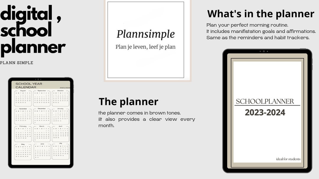 Educational Minimalist Digital School Planner 2023/2024 for - Etsy