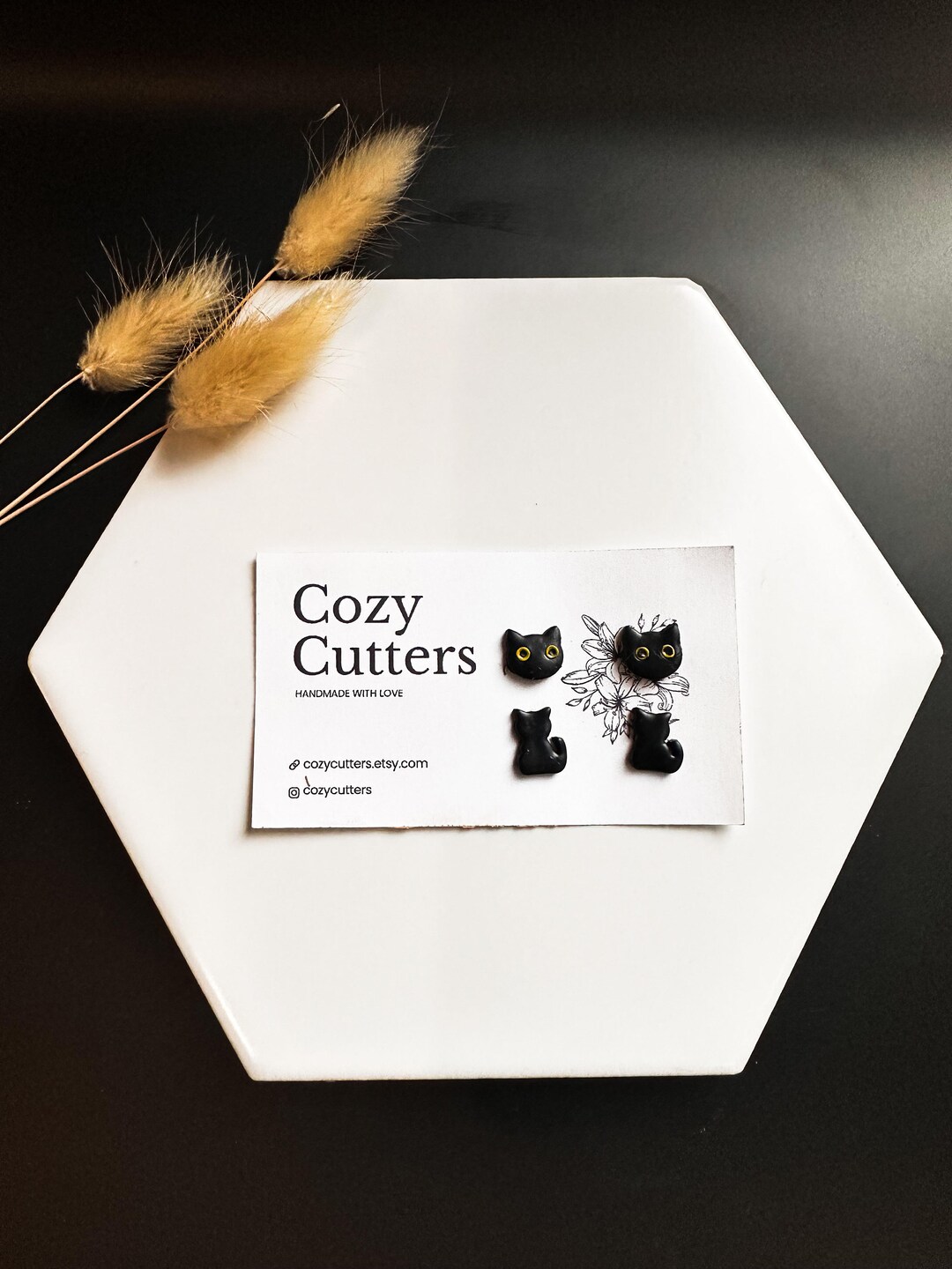 Cat Earring Bundle Black Cat Polymer Clay Earrings - Etsy