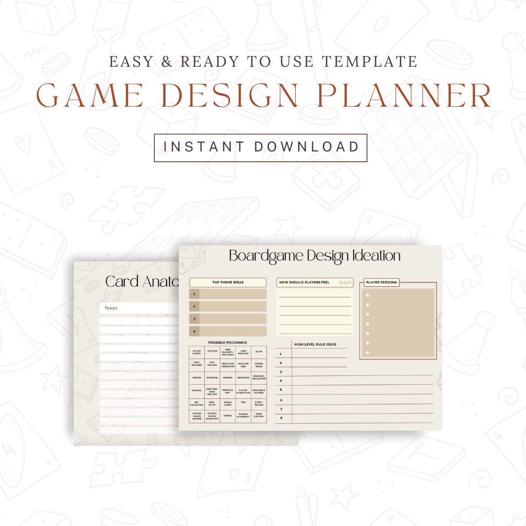 Board Game Design Ideation Planner, Board Game Designer, Game Design ...