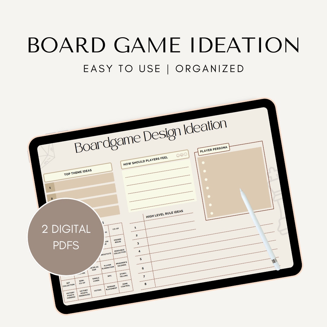 Board Game Design Ideation Planner, Board Game Designer, Game Design ...