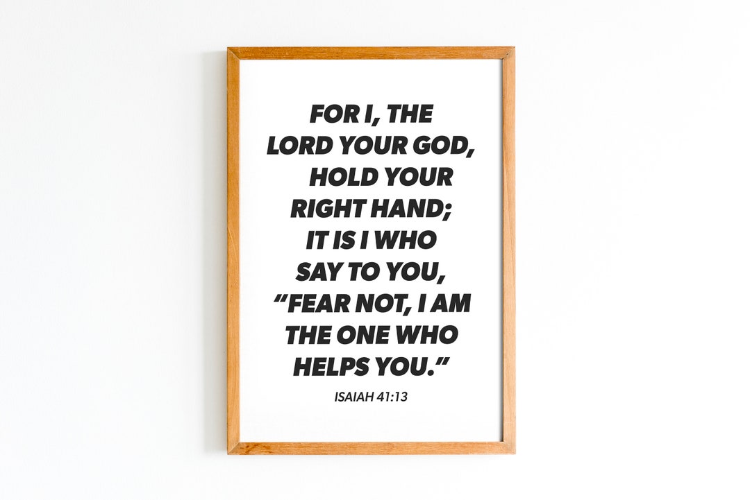 Isaiah 41:13 Bible Verse Wall Art Scripture Wall Art Christian Home ...