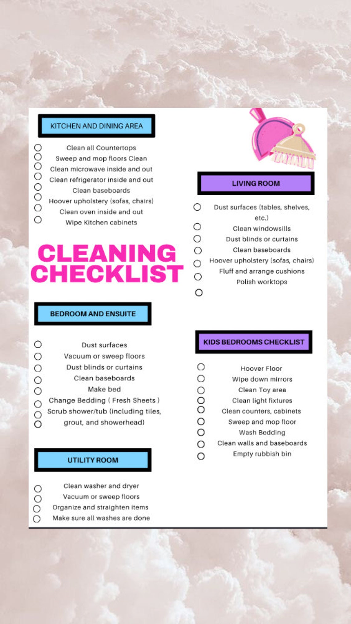 EDITABLE Cleaning Planner, Cleaning Organiser , Cleaning Digital ...
