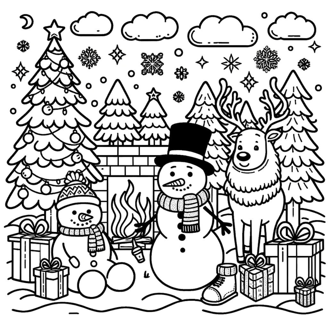 Coloring Pages Christmas Design Coloring Book for Children - Etsy UK