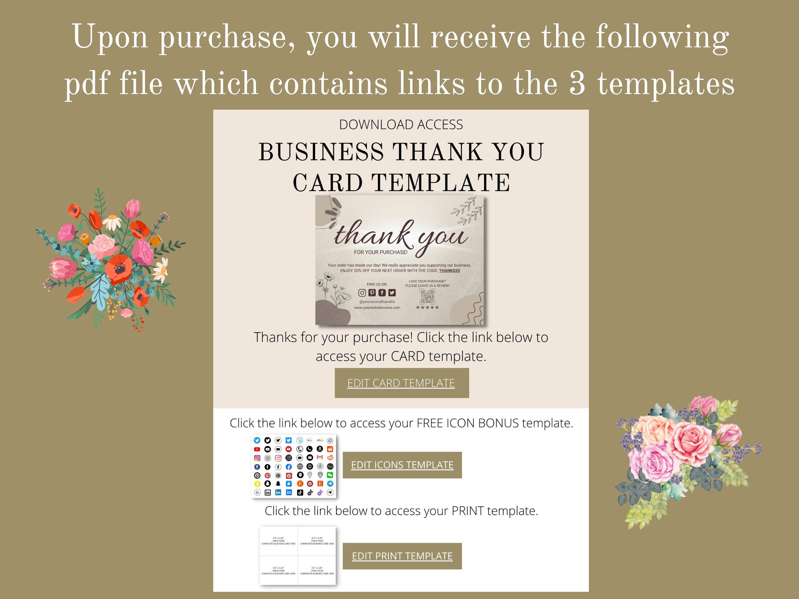 Customer Thank You Insert Canva Template, Editable Thank You Card ...