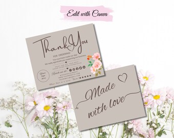 Editable Business Thank You Card, Printable Modern Thanks for Your ...