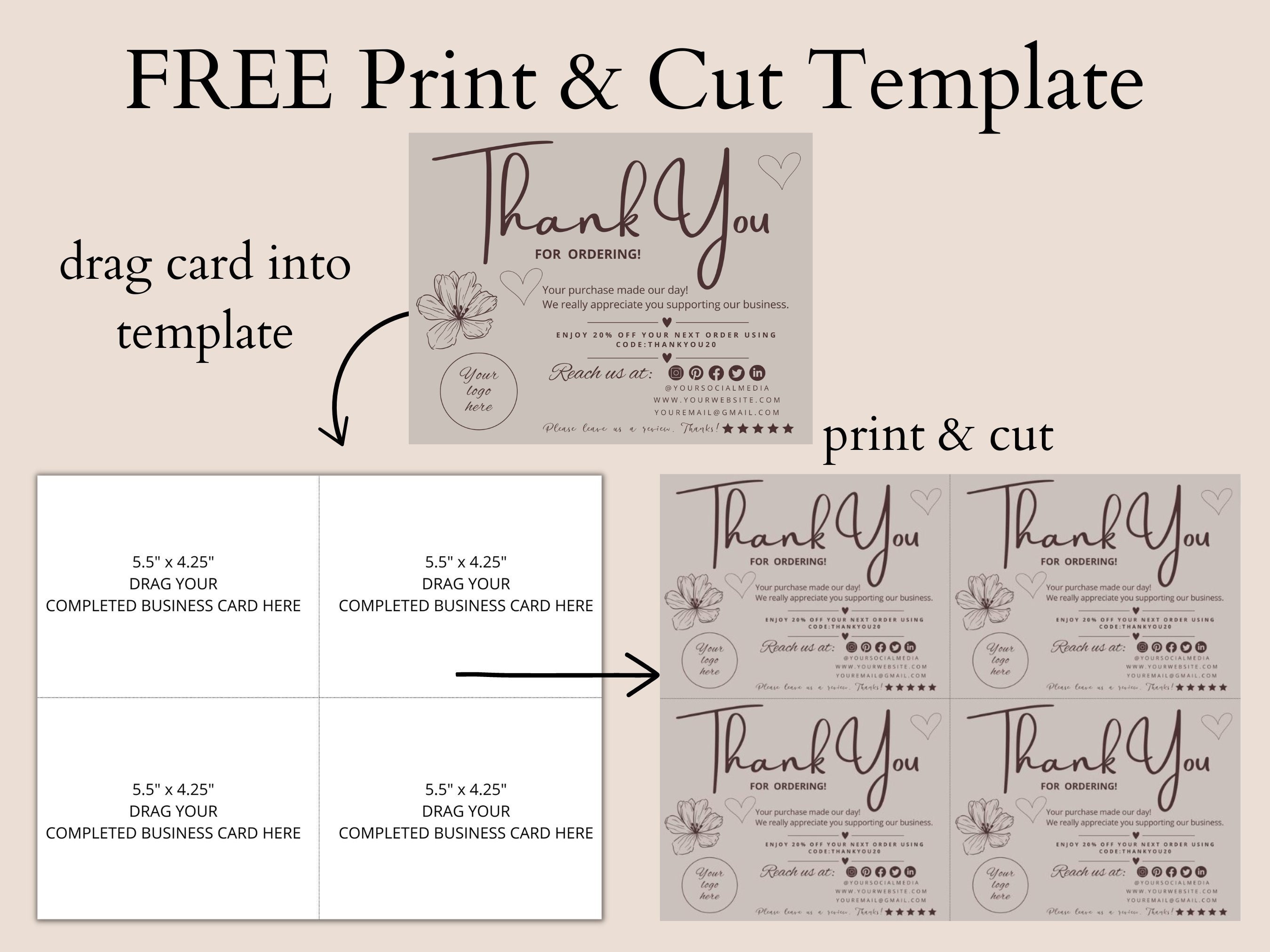 Editable Business Thank You Card Template: Modern Design (canva) - Etsy