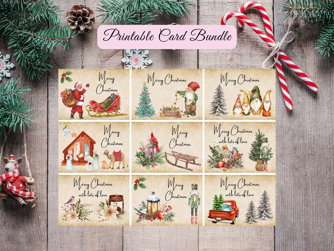 Christmas Card Bundle | Instant Download | Printable | Vintage ...
