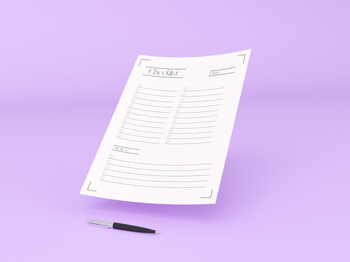 Checklist Template Printable, Simple Checklist Template A4 Size, to Do ...