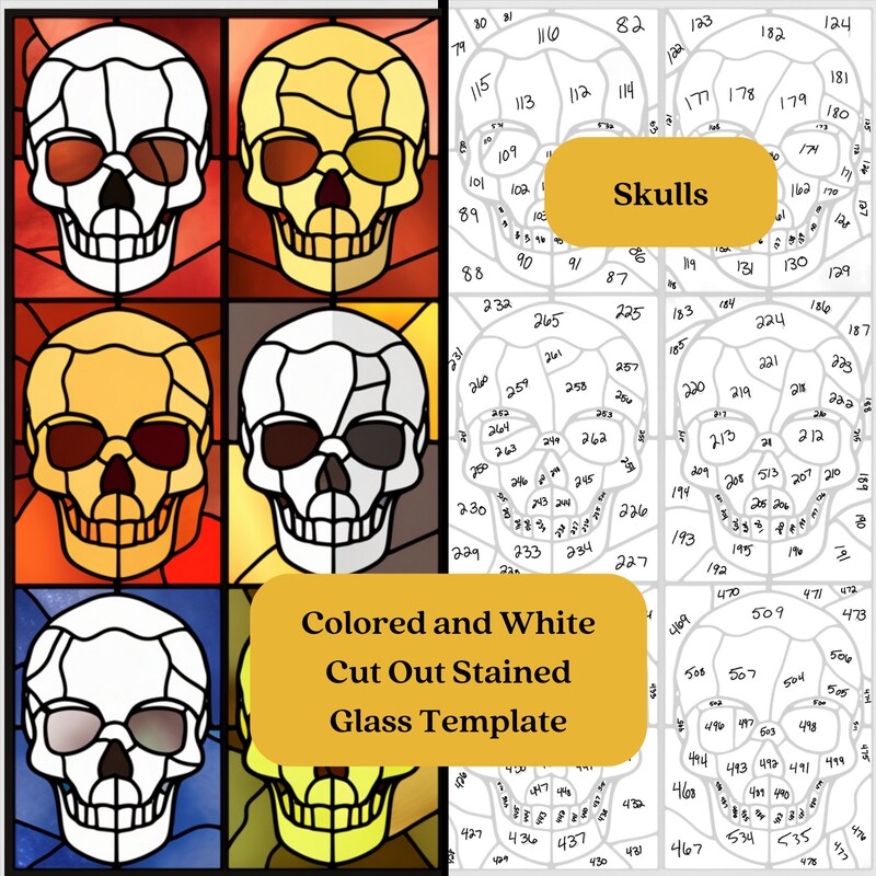Stained Glass Skull - Etsy