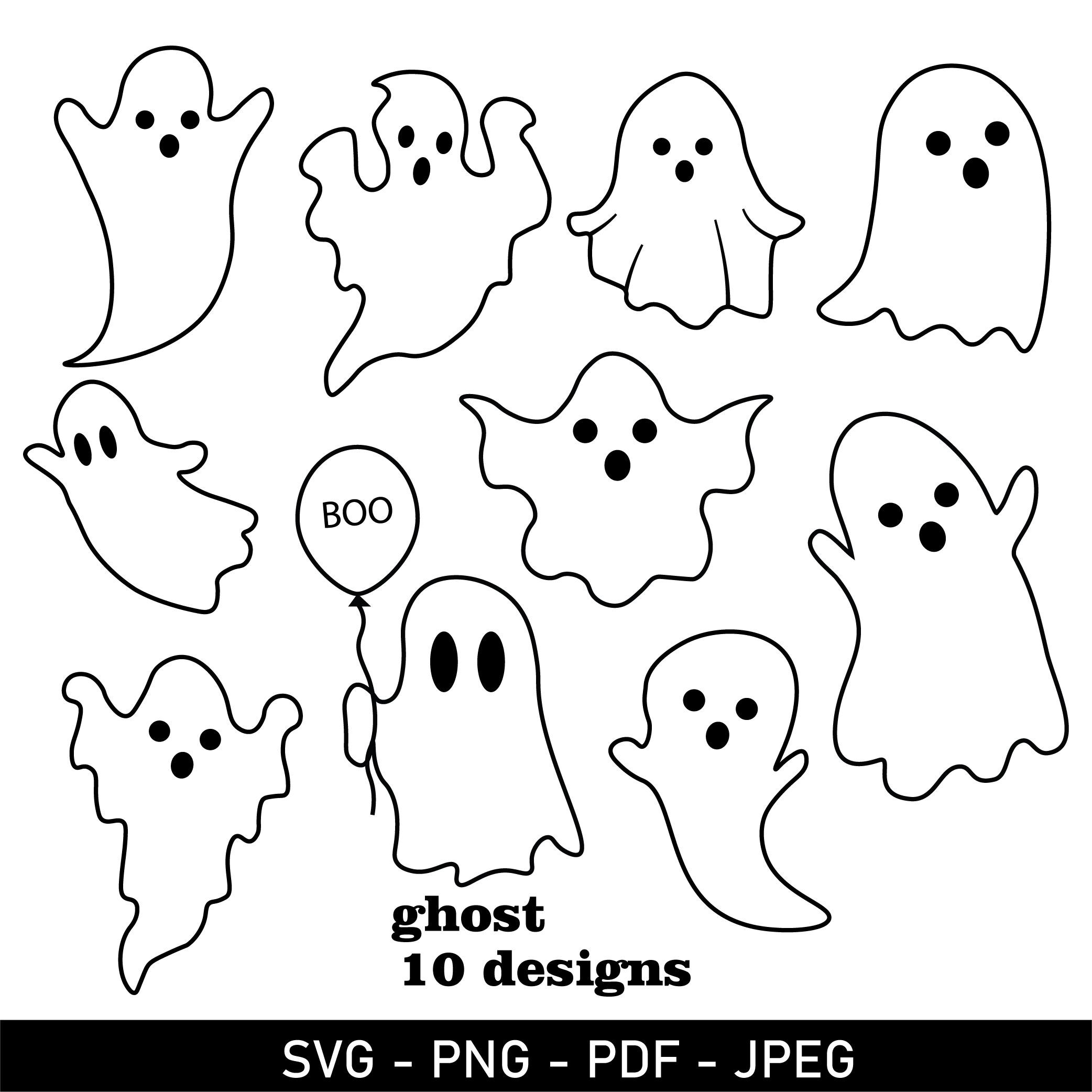 Ghost Svg, Png, Jpg, Pdf, Ghost Bundle, Halloween Ghosts, Cute Ghosts ...