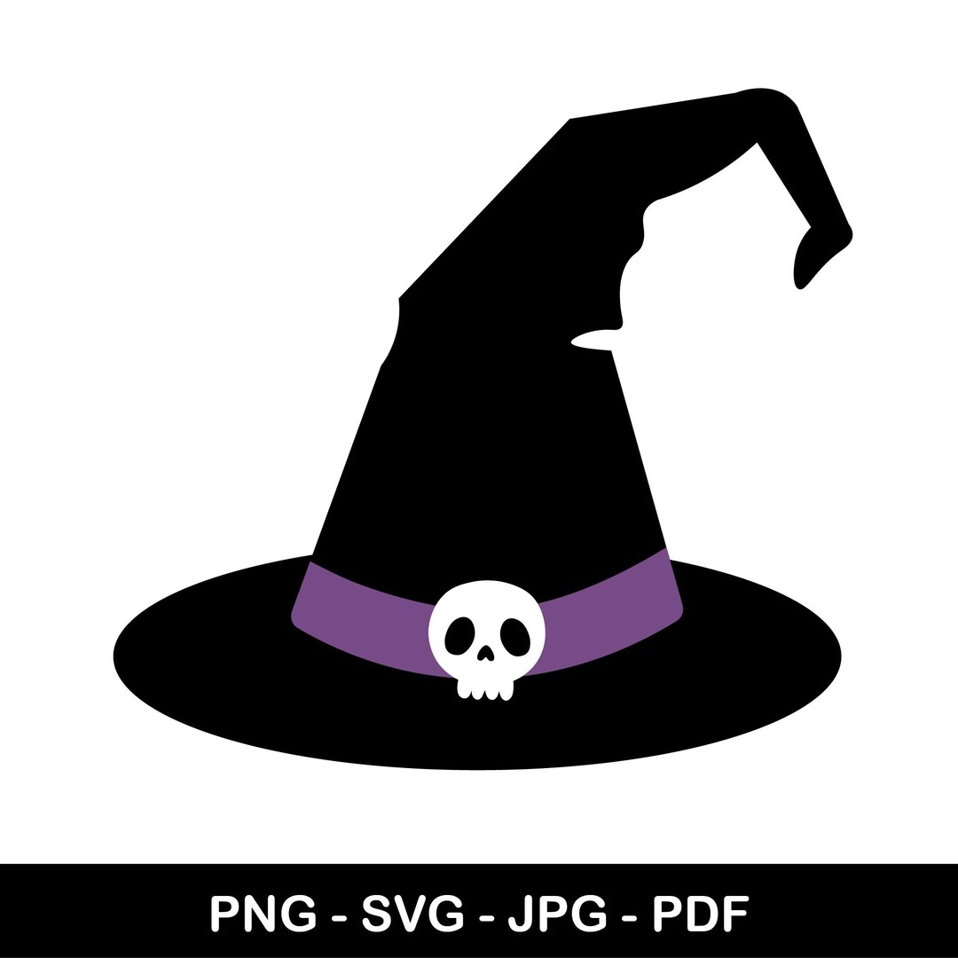 Witch Hat SVG, Halloween SVG, Witch Hat Clipart, Witch Hat Png, Witch ...