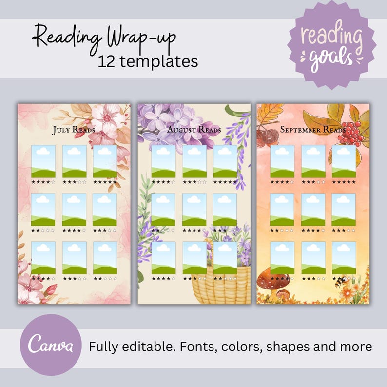 Bookish 12 Monthly Reading Template,instagram Story Monthly Wrap-up ...