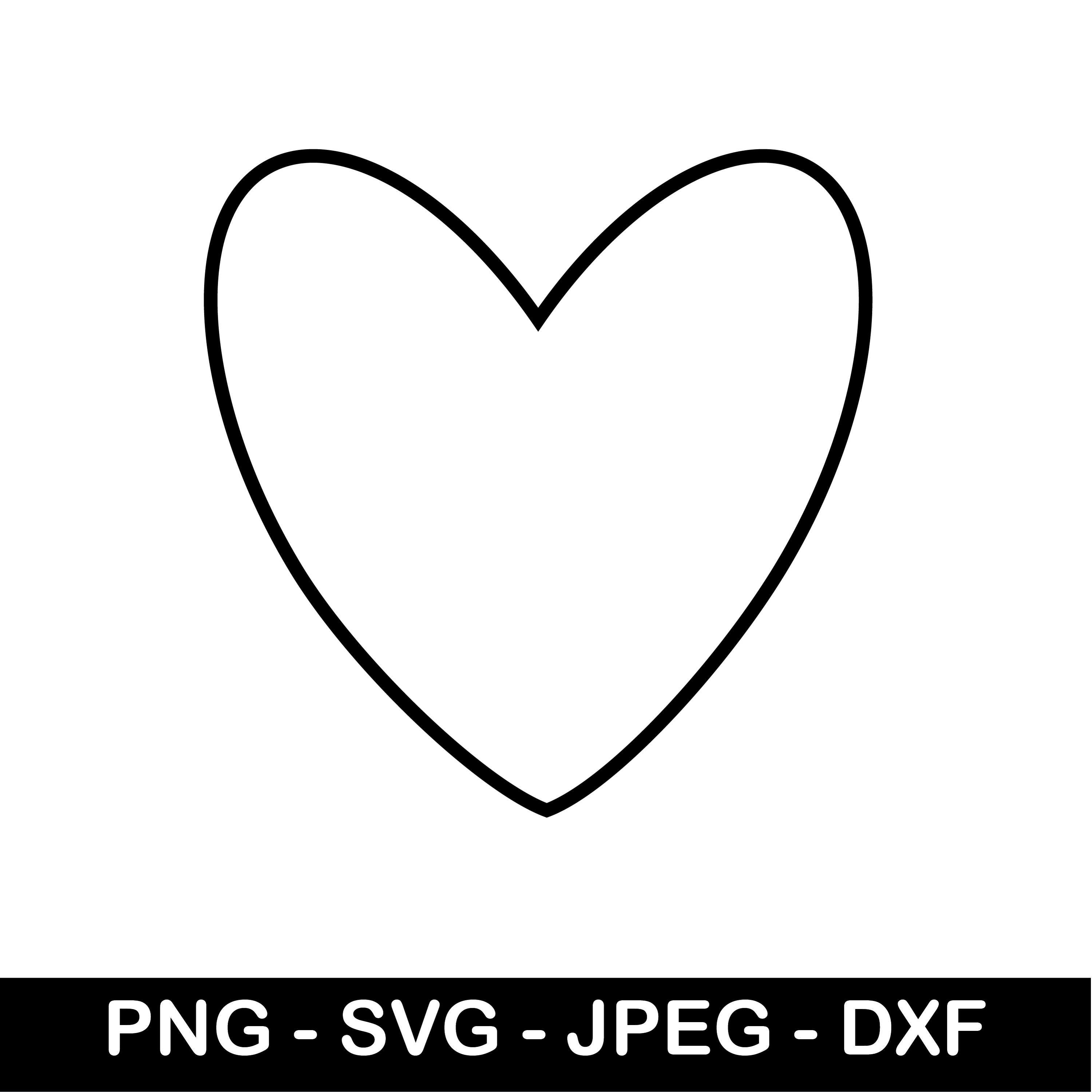 Hearts Svg Bundle, Heart Outline Svg, Heart Cut Files, Heart Clipart ...