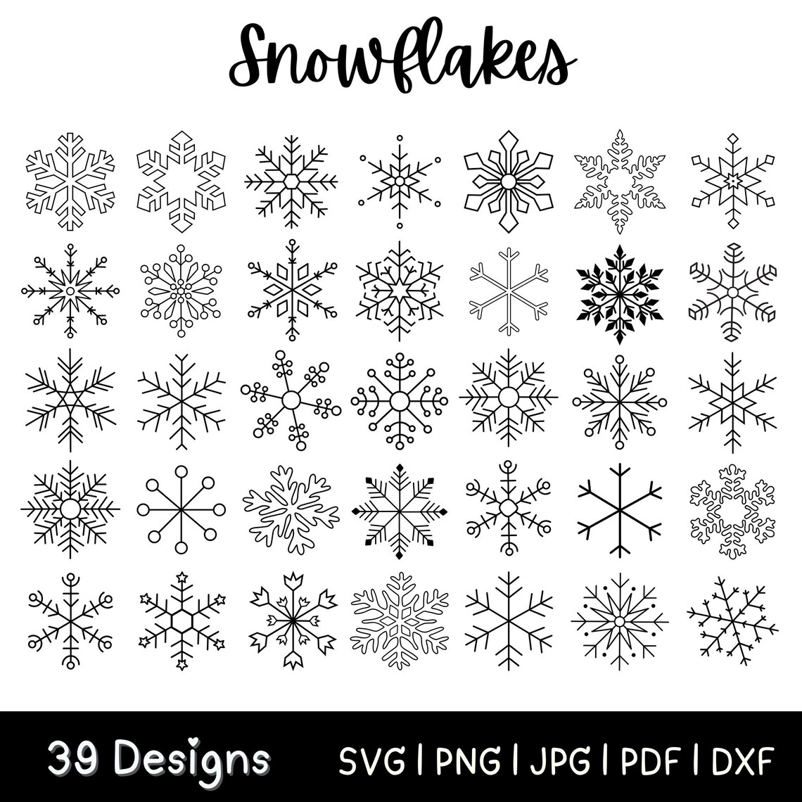 Snowflake Svg Bundle, Flake Winter Svg, Christmas Svg, Winter Svg ...